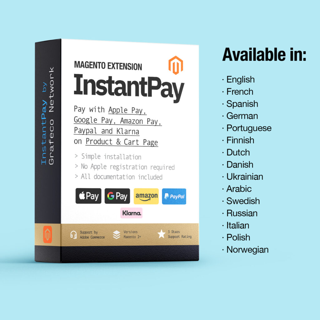 InstantPay for Magento - Google Pay & Apple Pay on your Product & Cart Page